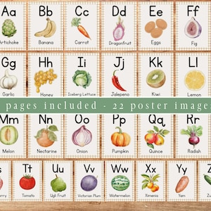 Fruit & Veggies Alphabet Banner, Farmers Market Baby, Locally Grown ...