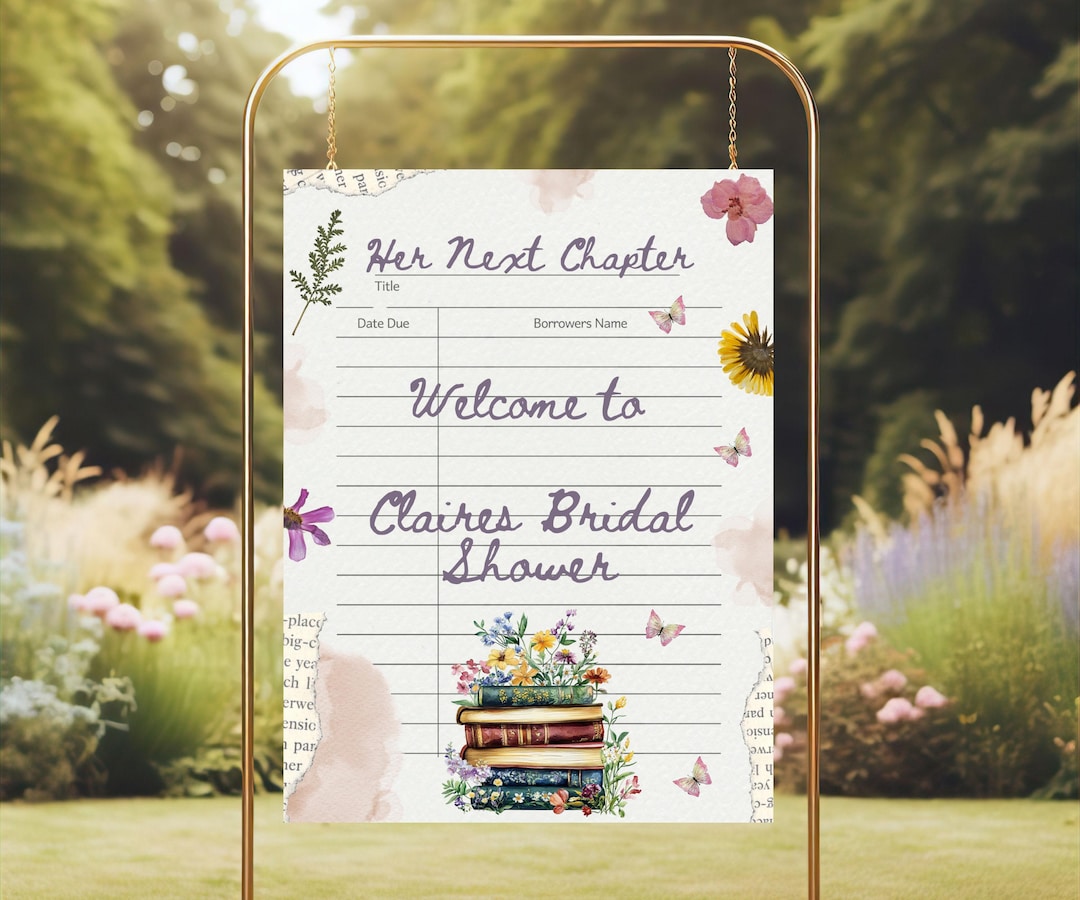 Her Next Chapter Welcome Sign, Storybook Bridal Shower, New Chapter ...