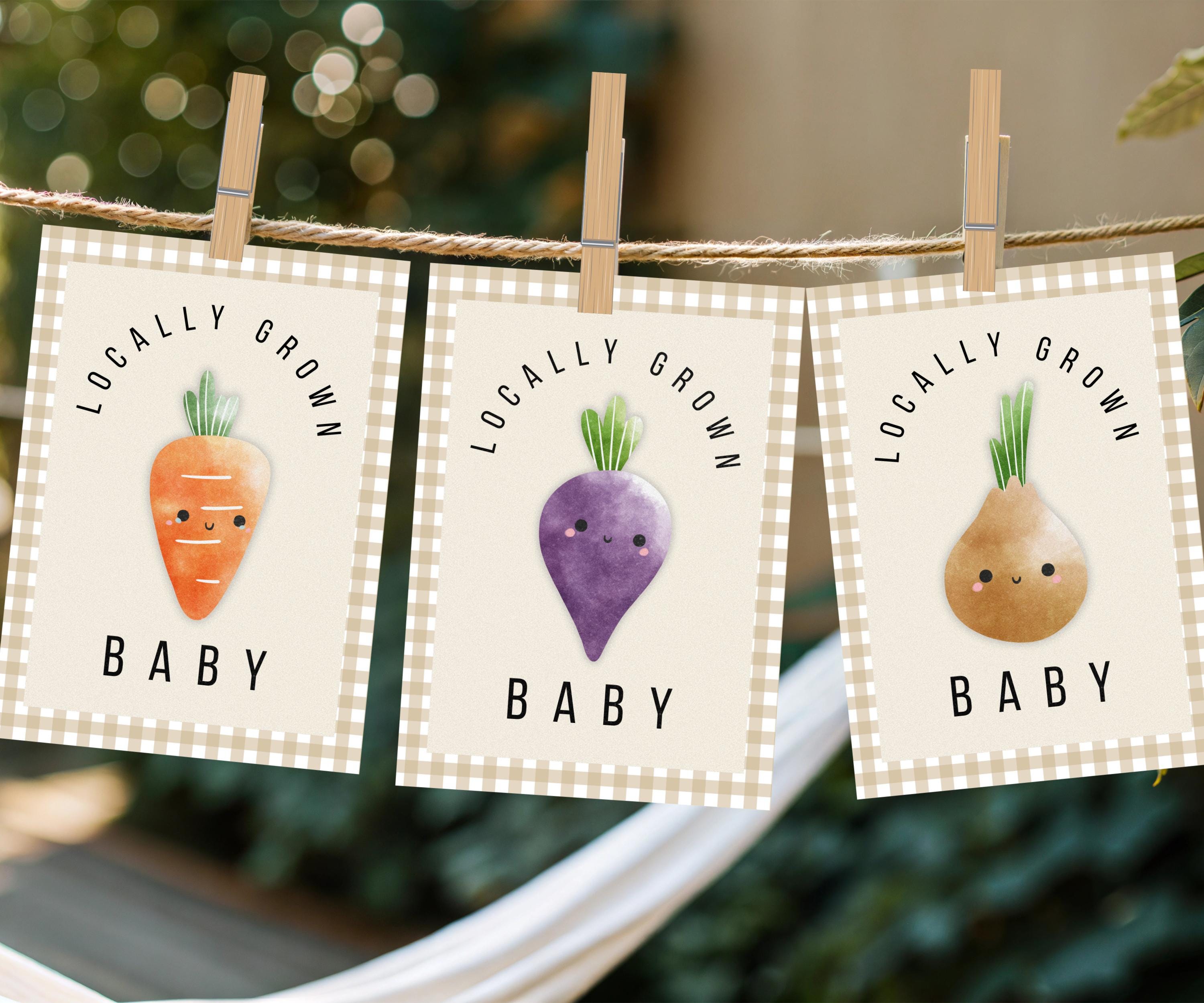 Watercolor Vegetable Baby Shower Banner, Locally Grown Theme (digital ...