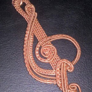 Wire Pendant Trebble Clef Copper/sterling Silver - Etsy