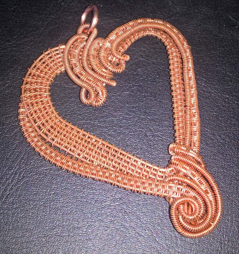 Wire Pendant Heart Copper/sterling Silver - Etsy