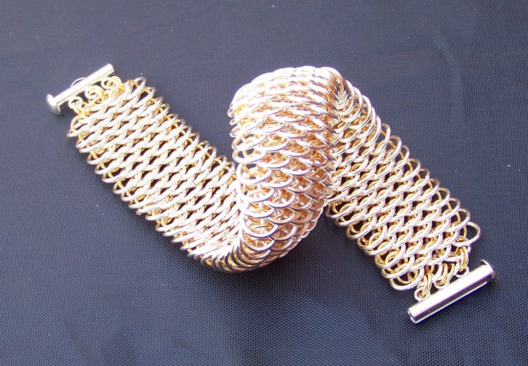Dragonscale Chainmaille Bracelet. Silver - Gold - Etsy