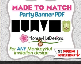 Matching Party Banner Printable Party Coordinates Party - Etsy