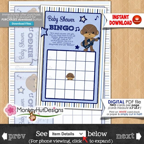 Monkey Bingo - Etsy