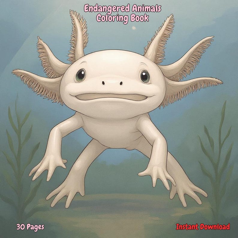 Endangered Animals Coloring Book for All Ages (PDF Download) - Etsy