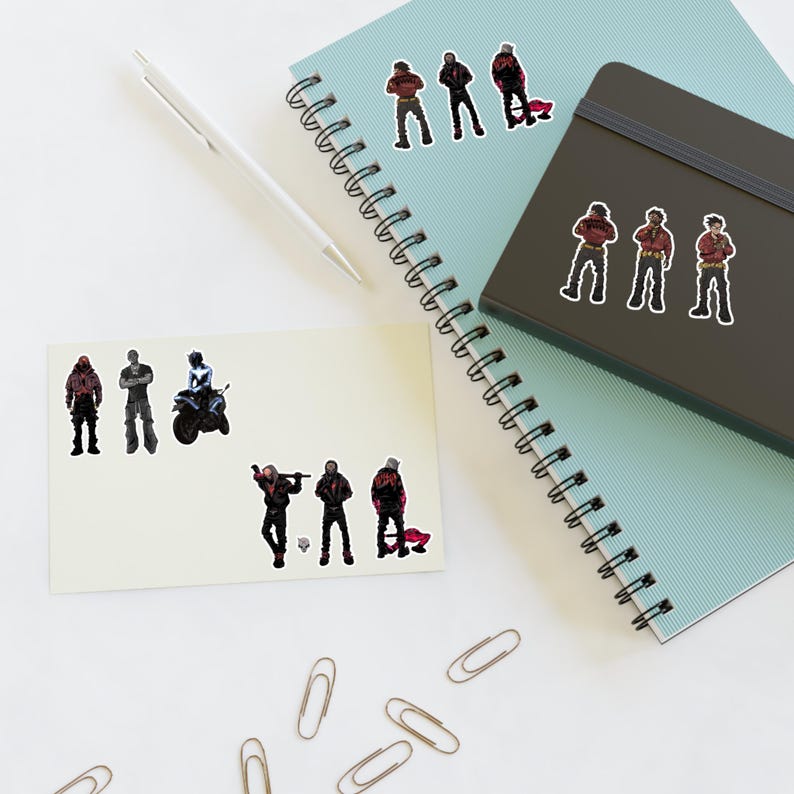 RED X Collection Sticker Sheets | Cool Art for Journals, Laptops, Water ...