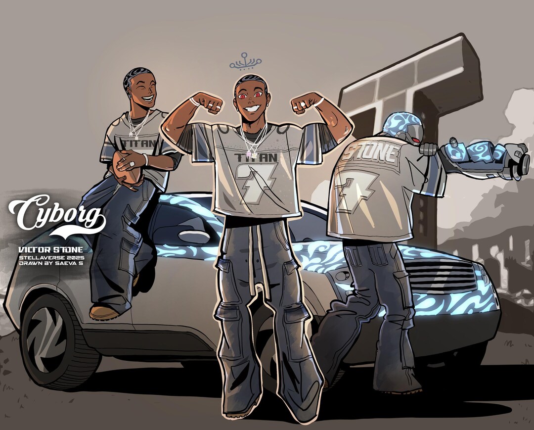 CYBORG | Three Pose Matte Titans Poster - Etsy