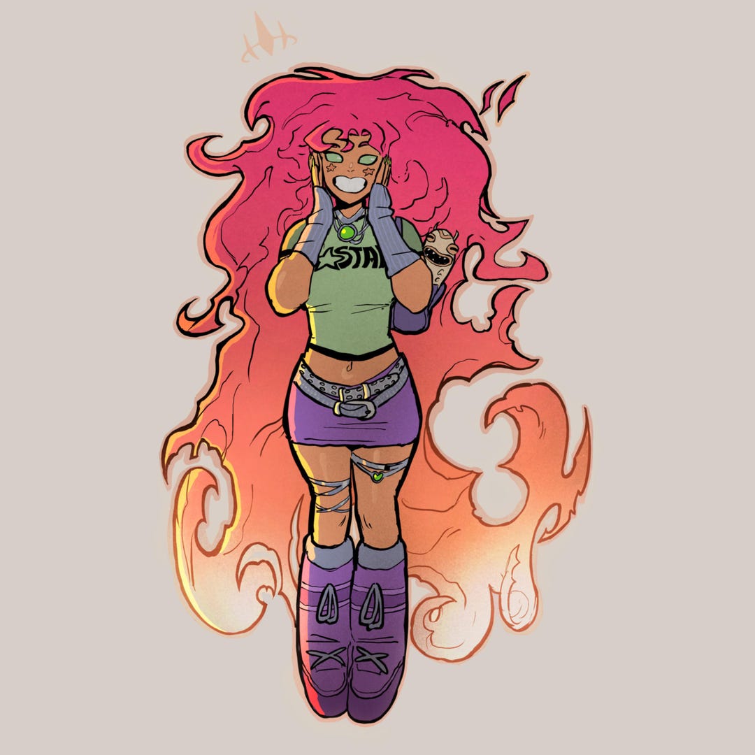 STARFIRE Kiss-cut TITAN Sticker - Fun Art for Laptops, Water Bottles ...