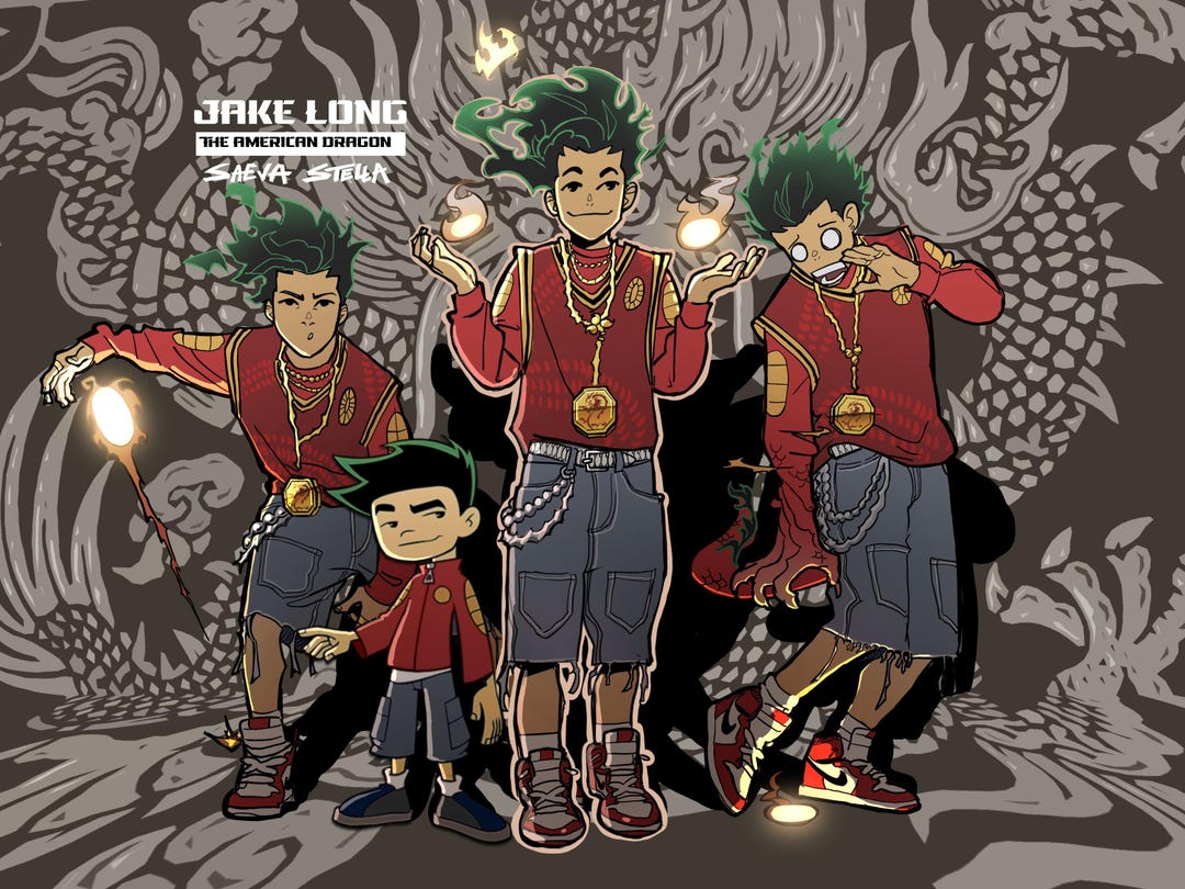 Jake Long American Dragon | Three Pose Matte Zodiac Poster - Etsy