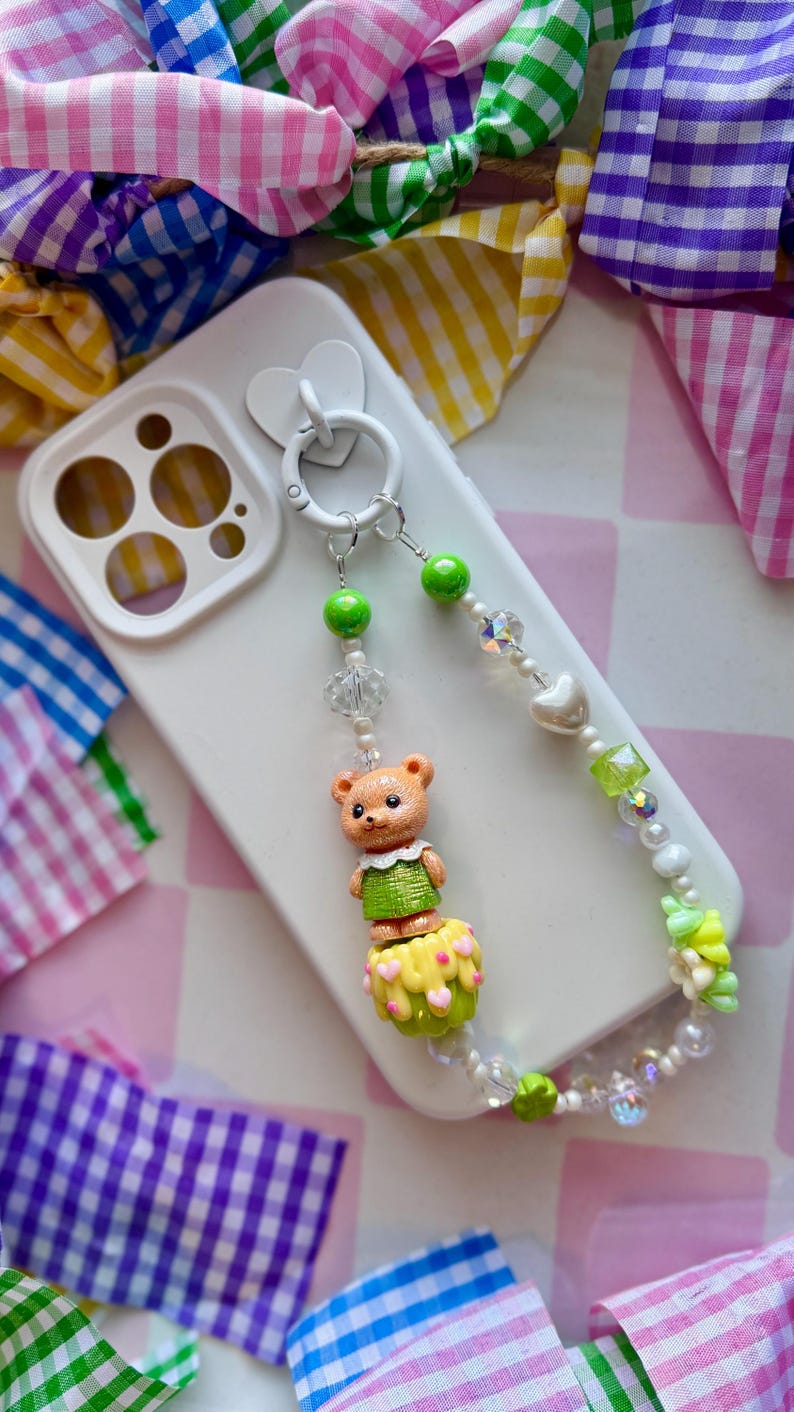 Handmade One of a Kind Kawaii Cute Bag Bear Phone Kindle Charm Party ...