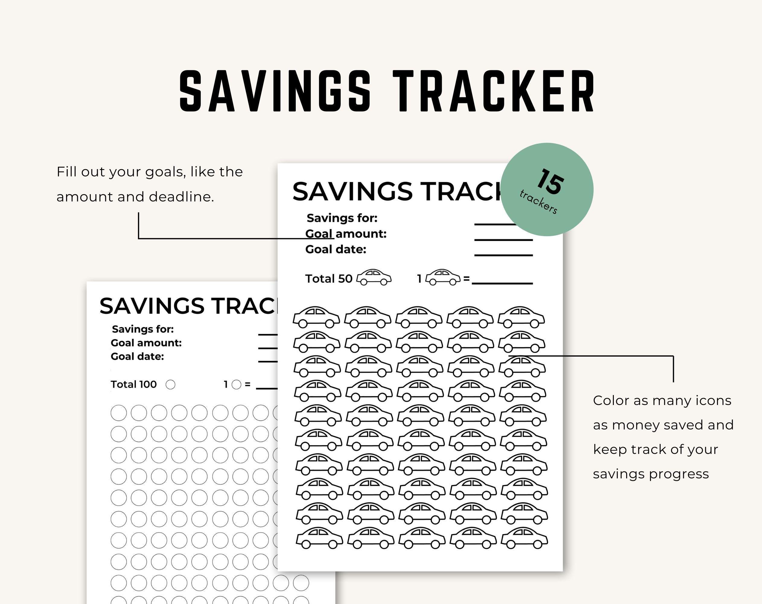 Savings Tracker - Printable Bundle - English - Dollar - Etsy