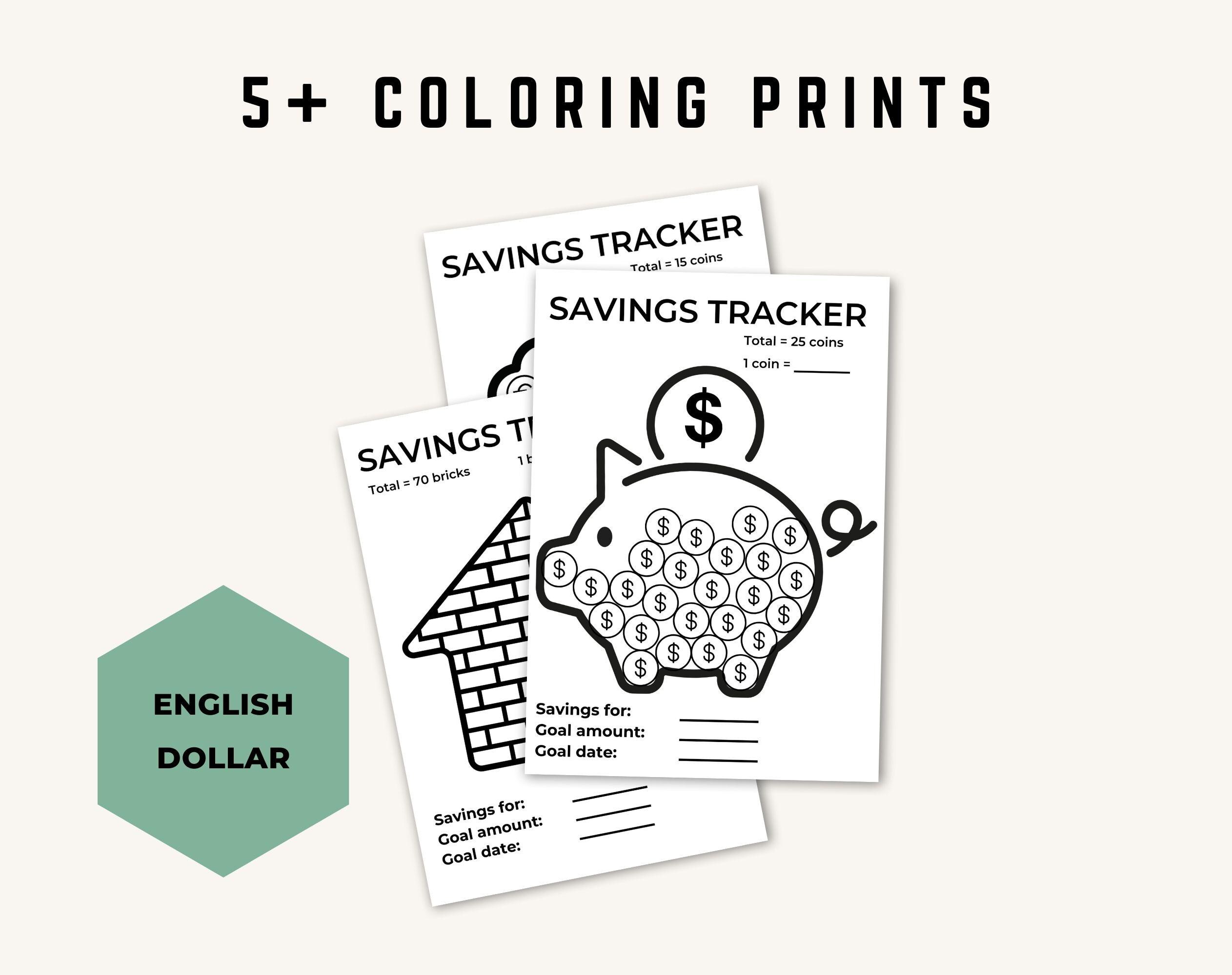 Savings Tracker - Printable Bundle - English - Dollar - Etsy