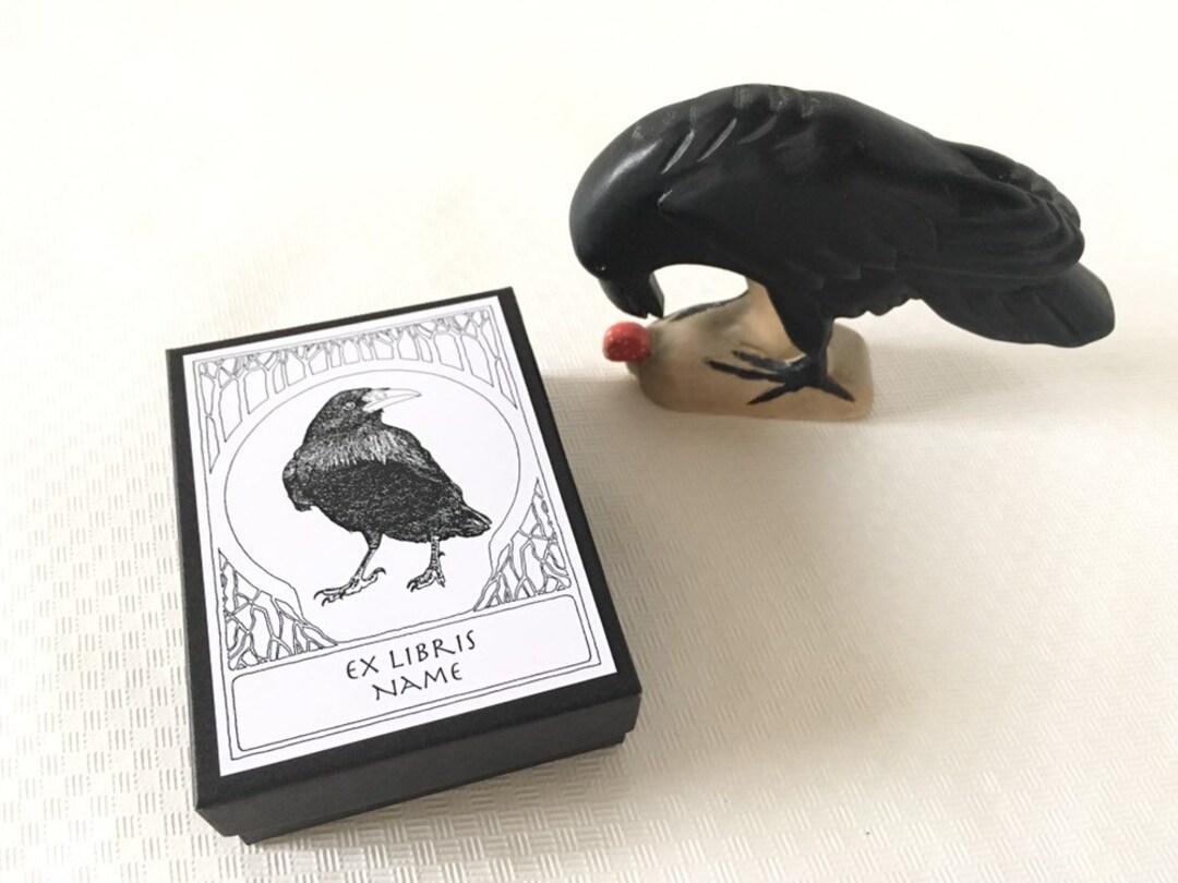 Ex Libris Sticker Raven Set of 15 Personalized Bookplates, Bookish ...