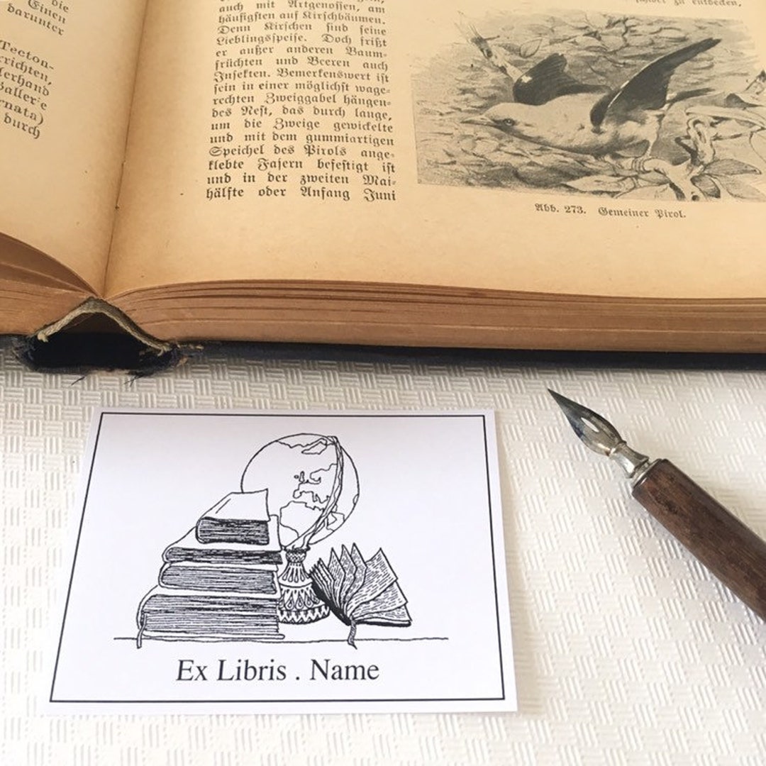 Globe Ex Libris Stickers: Personalized Bookplates, Astronomy Gift (15 ...