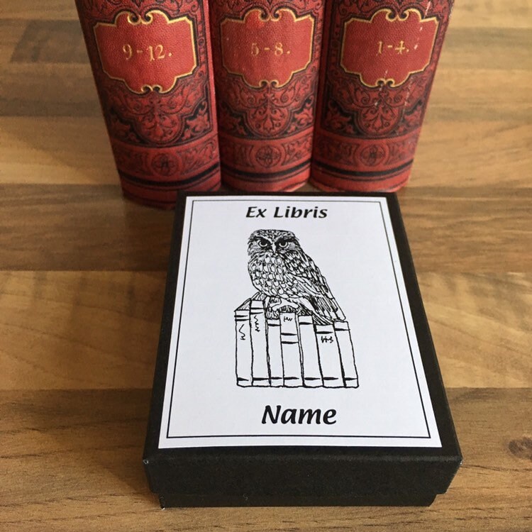 Ex Libris Sticker Little Owl 50 Custom Bookplates Literary | Etsy