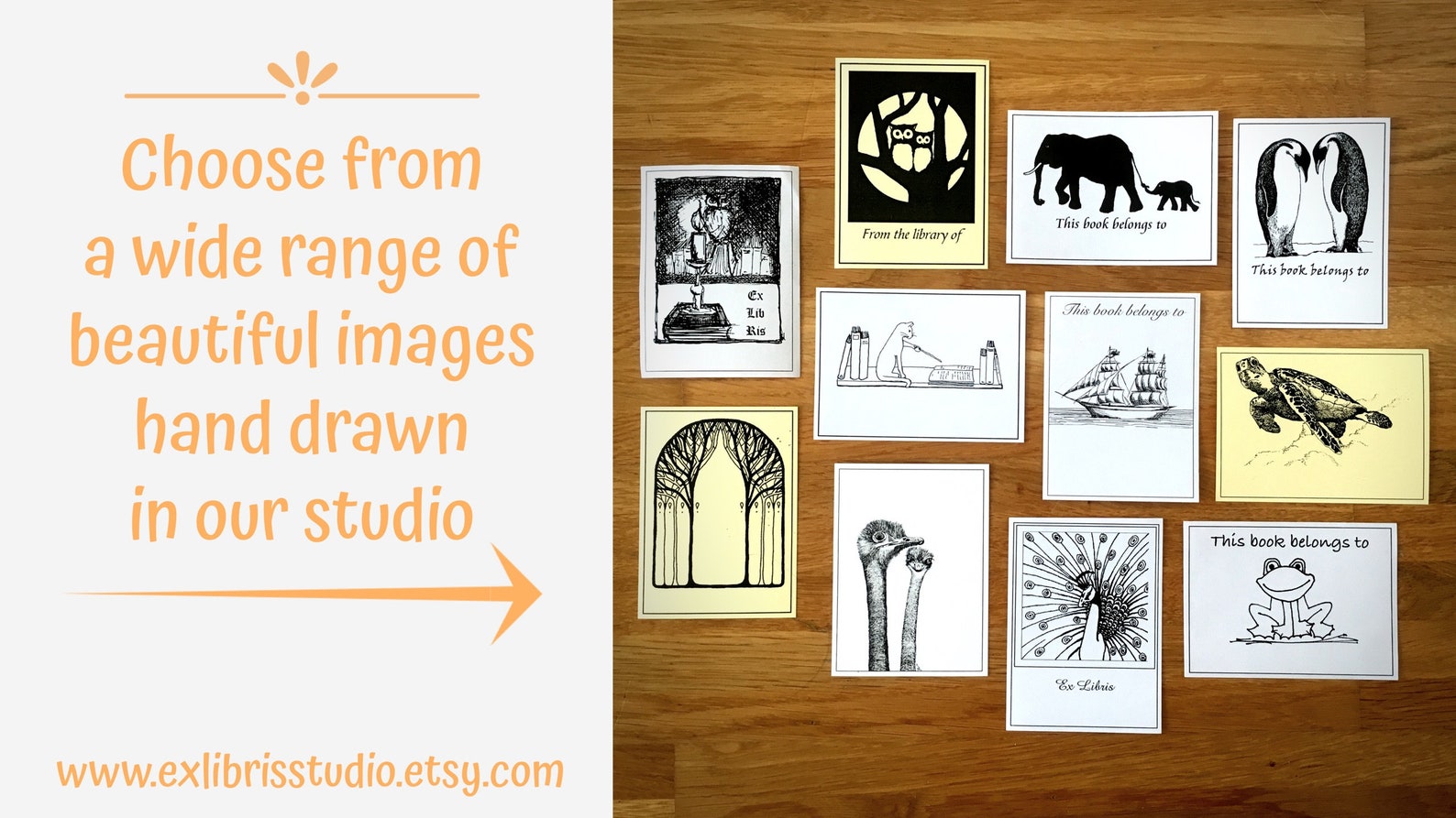 Ex Libris Sticker Art Nouveau Forest, Set of 50 Custom Bookplates, Book ...