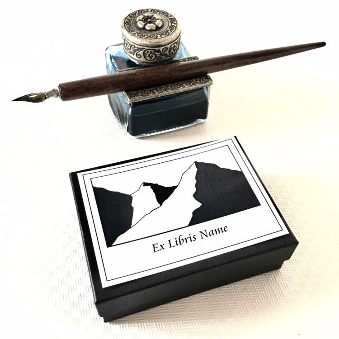 Ex Libris Sticker Set of 50 Bookplate Stickers Mountains - Etsy