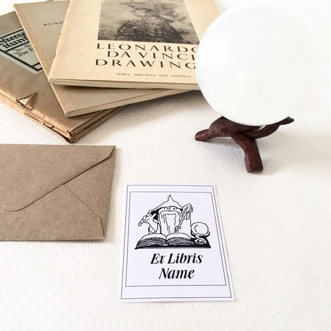 Ex Libris White Wizard, 25 Magical Custom Bookplates, Gifts for Readers ...