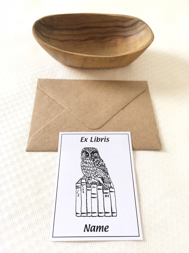 Ex Libris Sticker Little Owl 50 Custom Bookplates Literary | Etsy