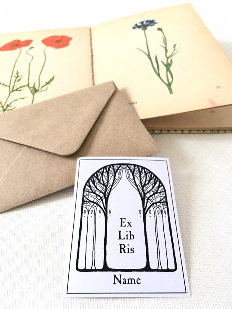 Ex Libris Sticker Art Nouveau Forest Set of 50 Custom - Etsy