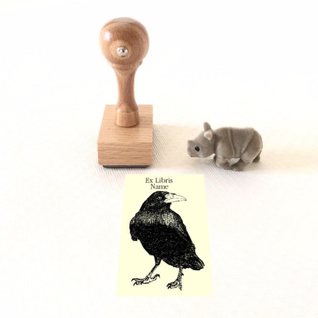 Ex Libris Stamp Raven, Custom Library Stamp, Bookish Gifts for Readers ...