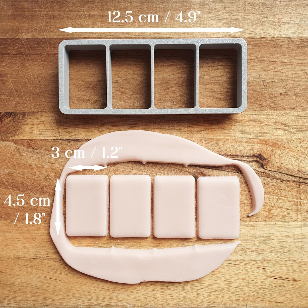 Multi Rectangle Cookie Cutter Rounded Edge, Multi Fondant Clay Cutter ...