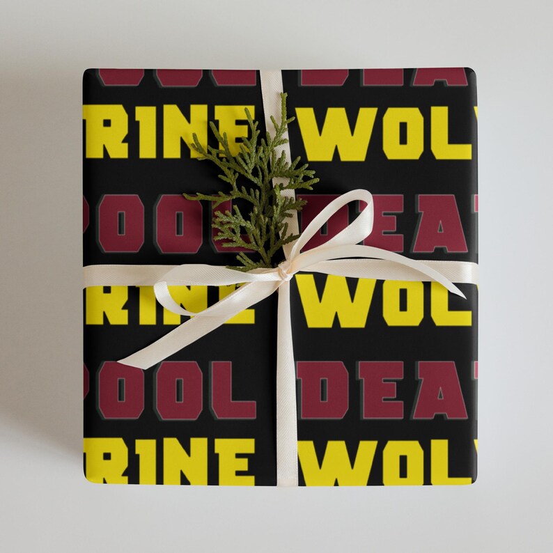 Deadpool Vs. Wolverine Character Font Wrapping Paper Bold Gift Wrap Set ...