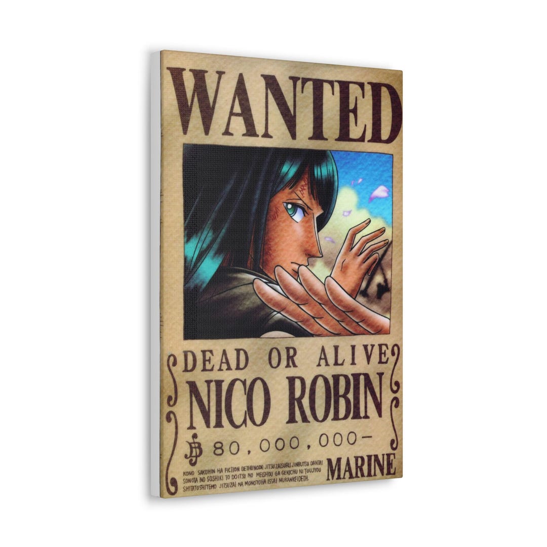 Nico Robin Straw Hat Wanted Poster Canvas Wall Art 12x18 - Etsy