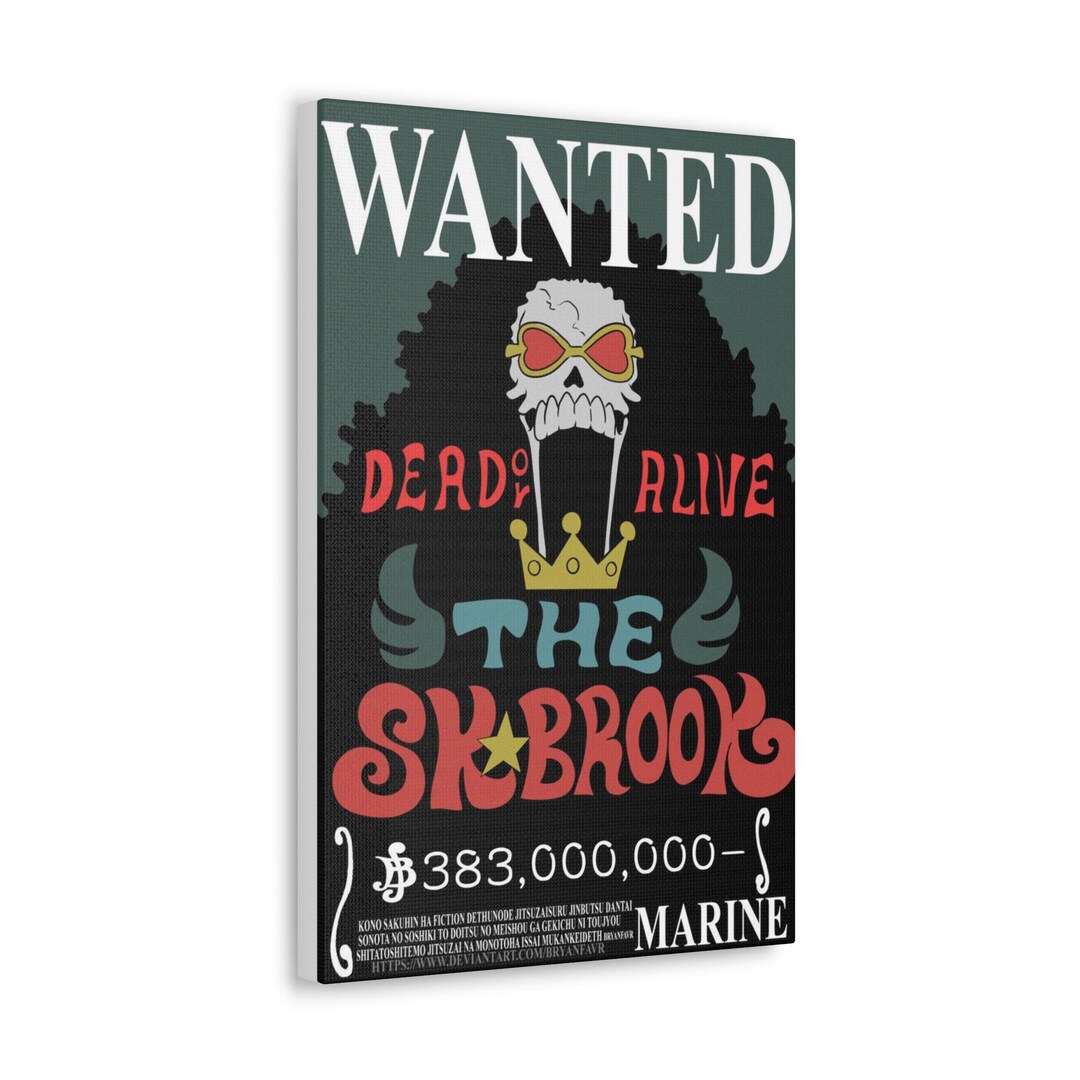 Brook Soul King Wanted Poster One Piece Canvas Wall Art 12x18 - Etsy