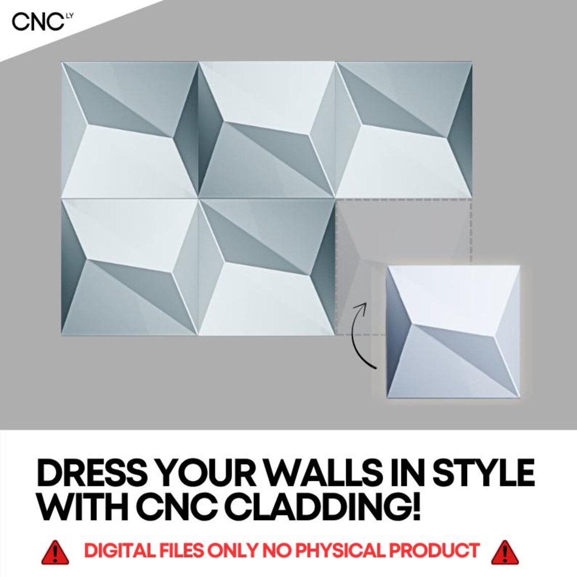 CNC 3D Panel Design Pack N2 - 13 Wall Panels – .dxf & .stl Files for ...