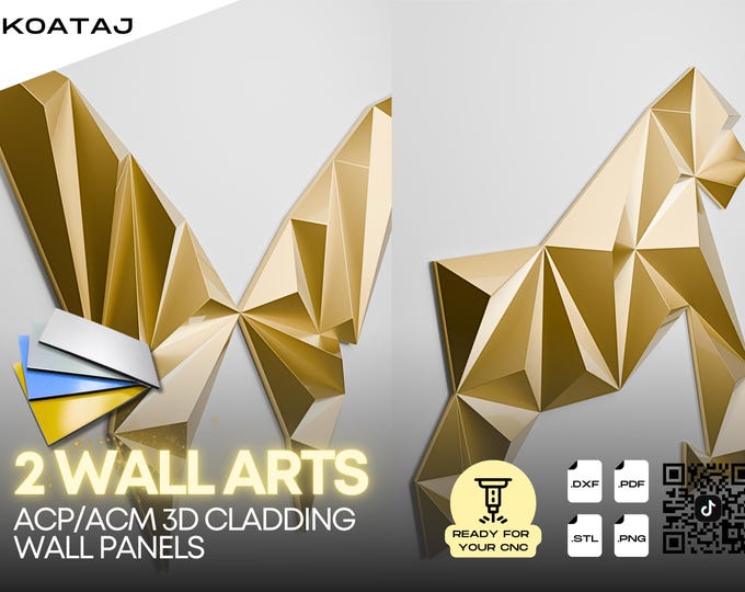 3D Gorilla & Butterfly Wall Art – CNC Files for ACP/ACM Panels – .dxf ...