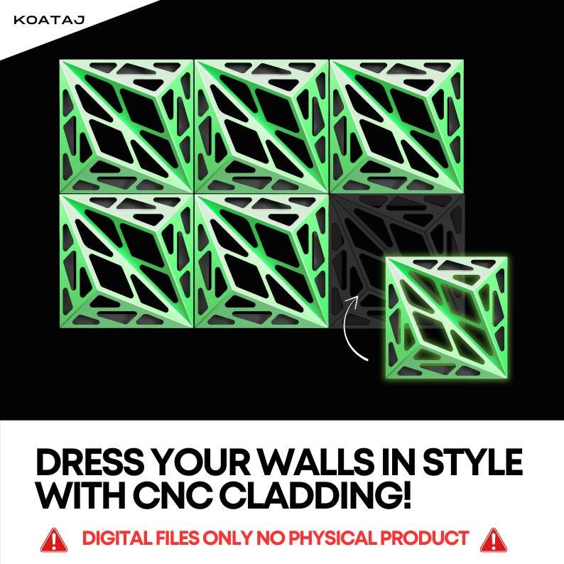 CNC 3D Wall Panel Design: SHAPE006 .dxf & .stl Files (digital Download ...