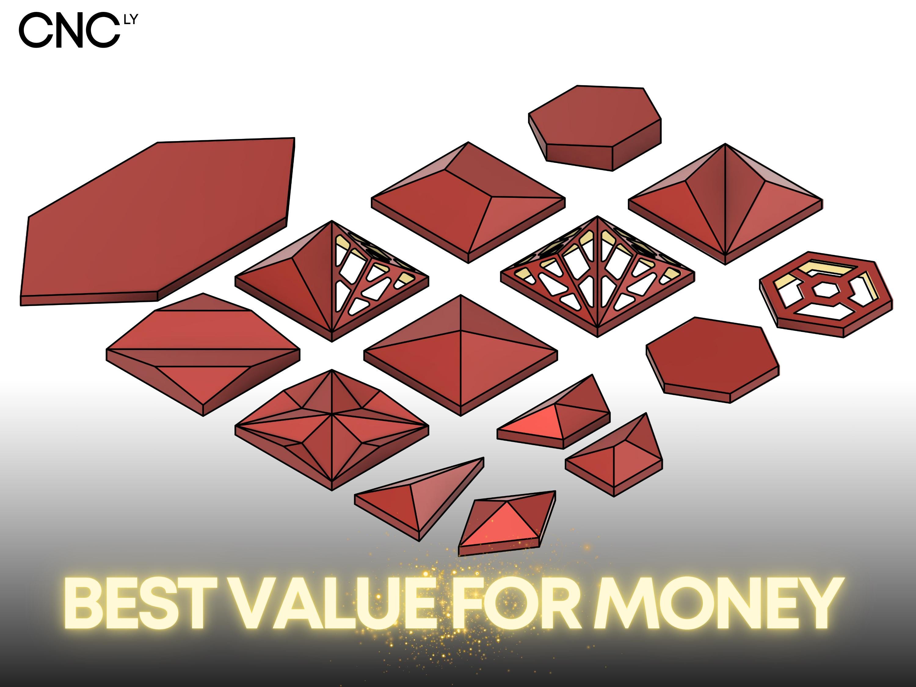 CNC 3D Panel Design Pack N1 - 15 Wall Panels – .dxf & .stl Files for ACP/ACM Cladding, Furniture ...