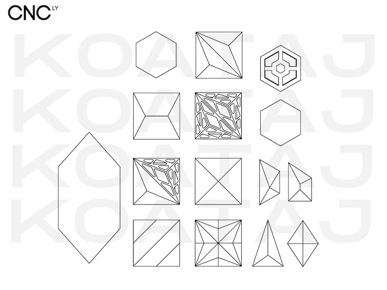 CNC 3D Panel Design Pack N1 - 15 Wall Panels – .dxf & .stl Files for ...