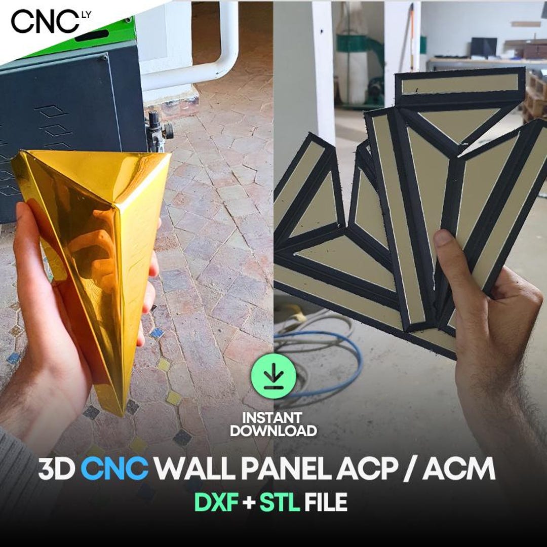 CNC 3D Panel Design: ACP/ACM Cladding Files (.dxf & .stl Digital ...