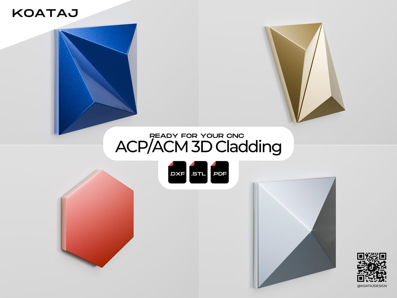 Cnc 3D Panel Design Pack – .dxf & .stl Files for ACP/ACM Cladding, Wall ...