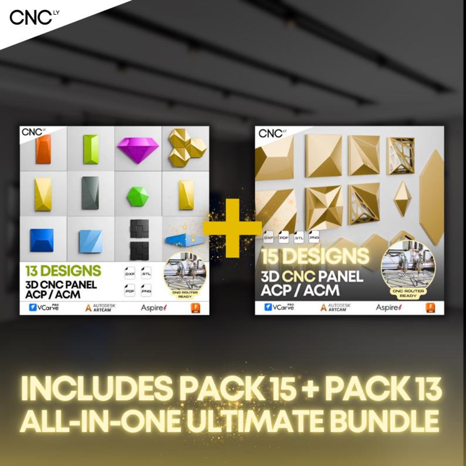 CNC 3D Panel Design Bundle - 28 Wall Panels – Includes Pack 13 + Pack ...