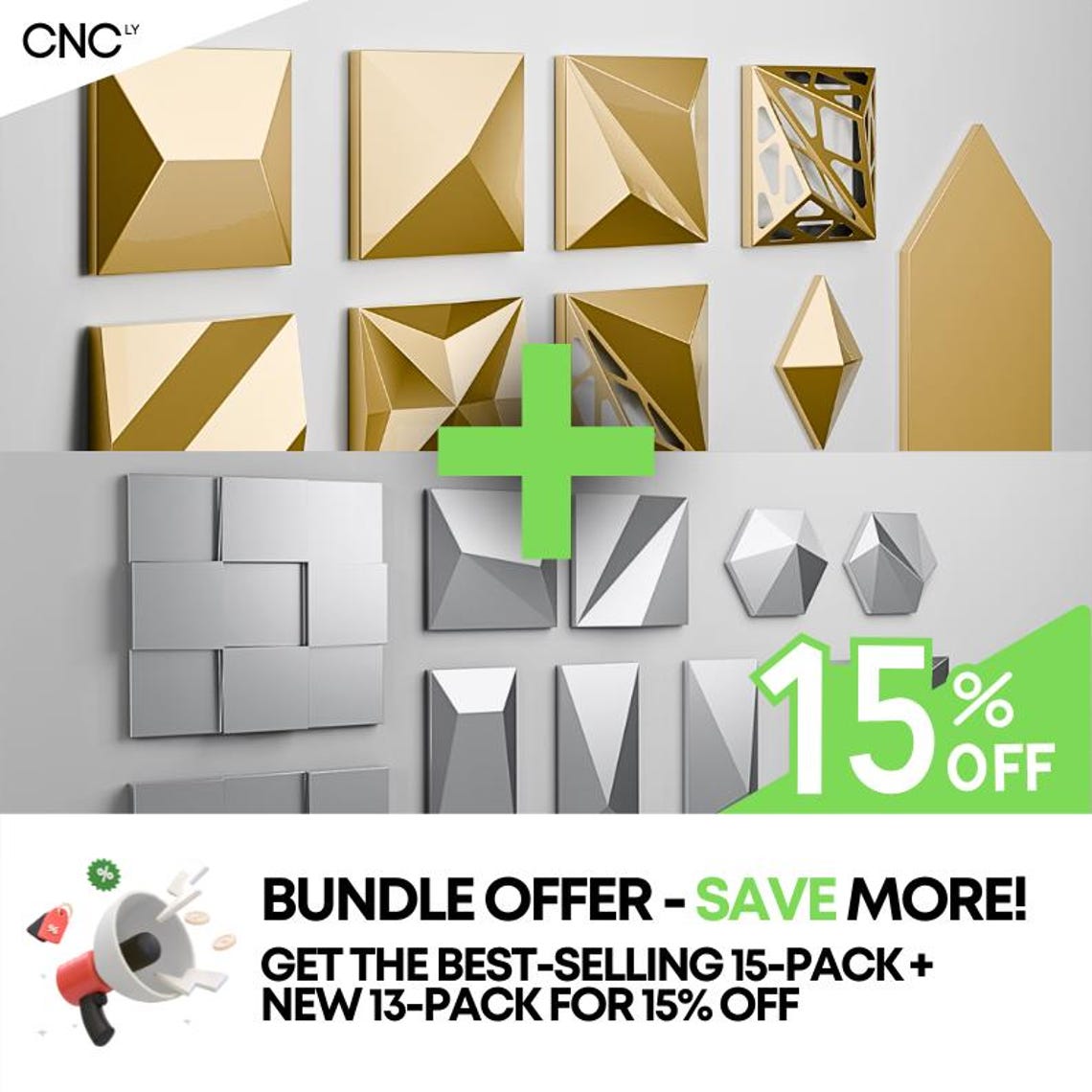 CNC 3D Panel Design Pack N2 - 13 Wall Panels – .dxf & .stl Files for ...