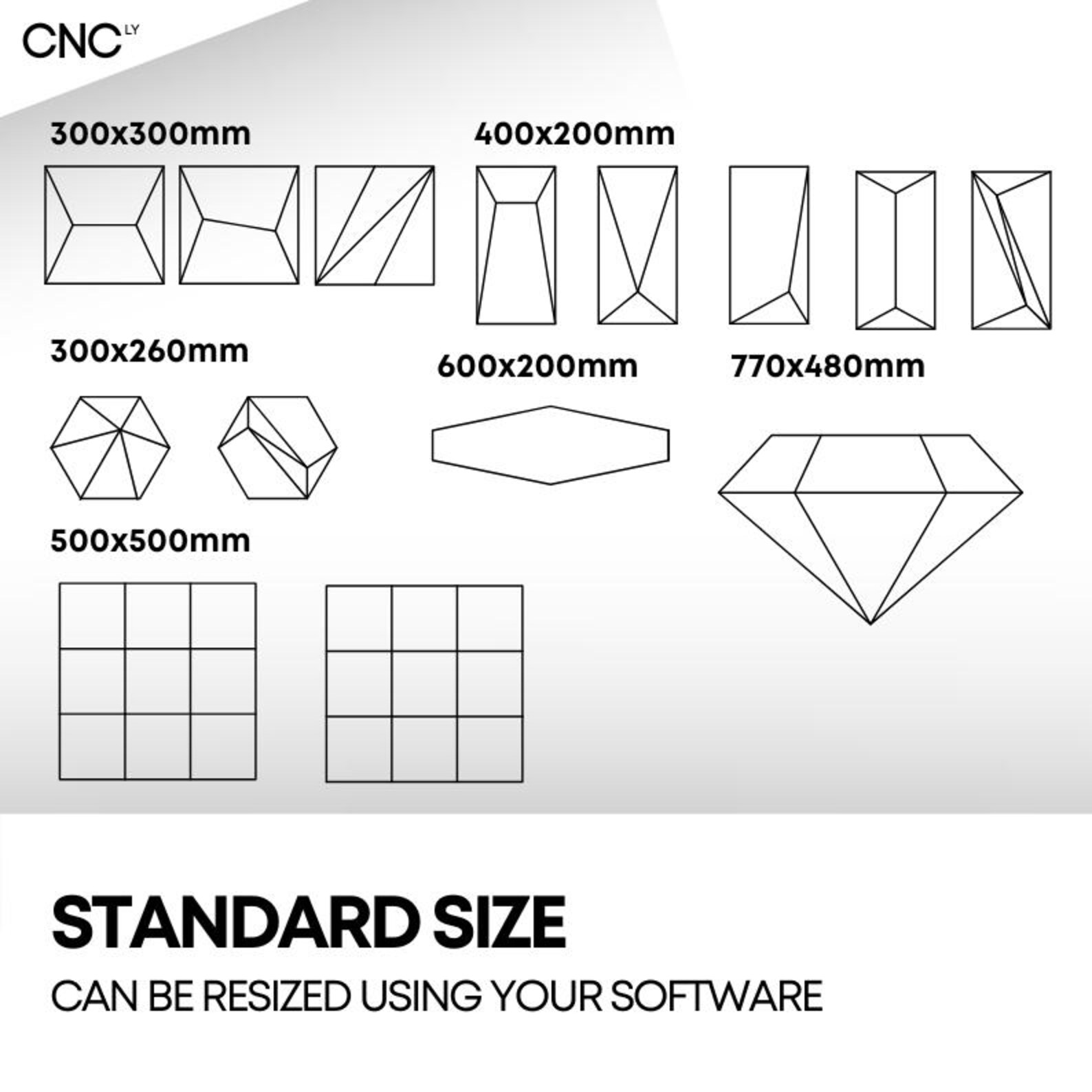CNC 3D Panel Design Pack N2 - 13 Wall Panels – .dxf & .stl Files for ...