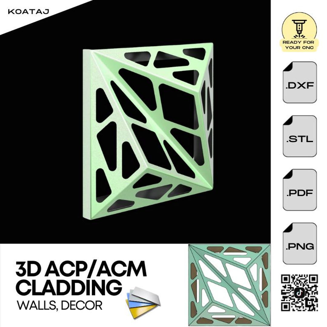CNC 3D Wall Panel Design: SHAPE006 .dxf & .stl Files (digital Download ...