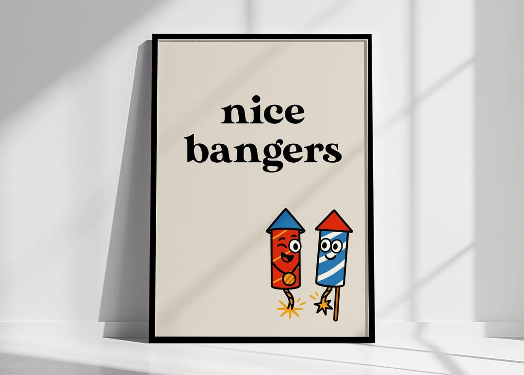Funny Bathroom Print: Nice Bangers Firework Pun - Quirky Loo Sign - Etsy