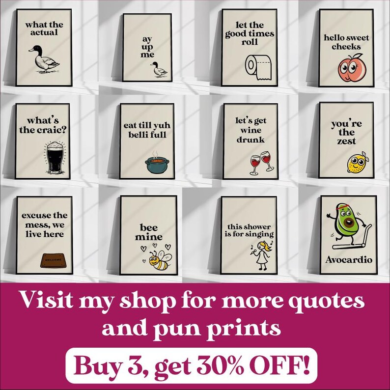More Wine? Pun Poster: Funny Kitchen Wall Art - Etsy