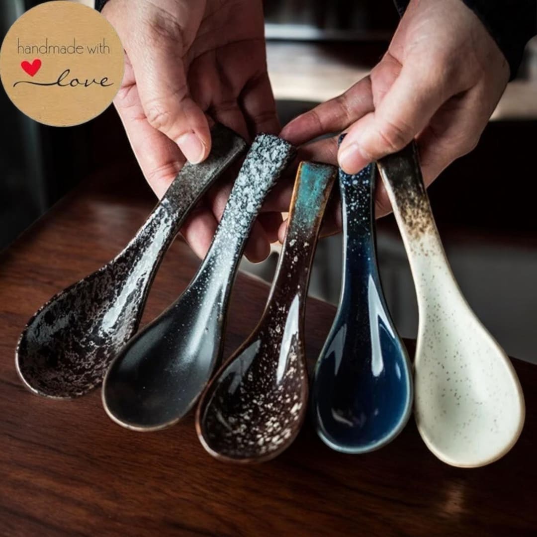 Elegant Ceramic Soup Spoons | Aesthetic Pho, Ramen, Noodle Spoons ...
