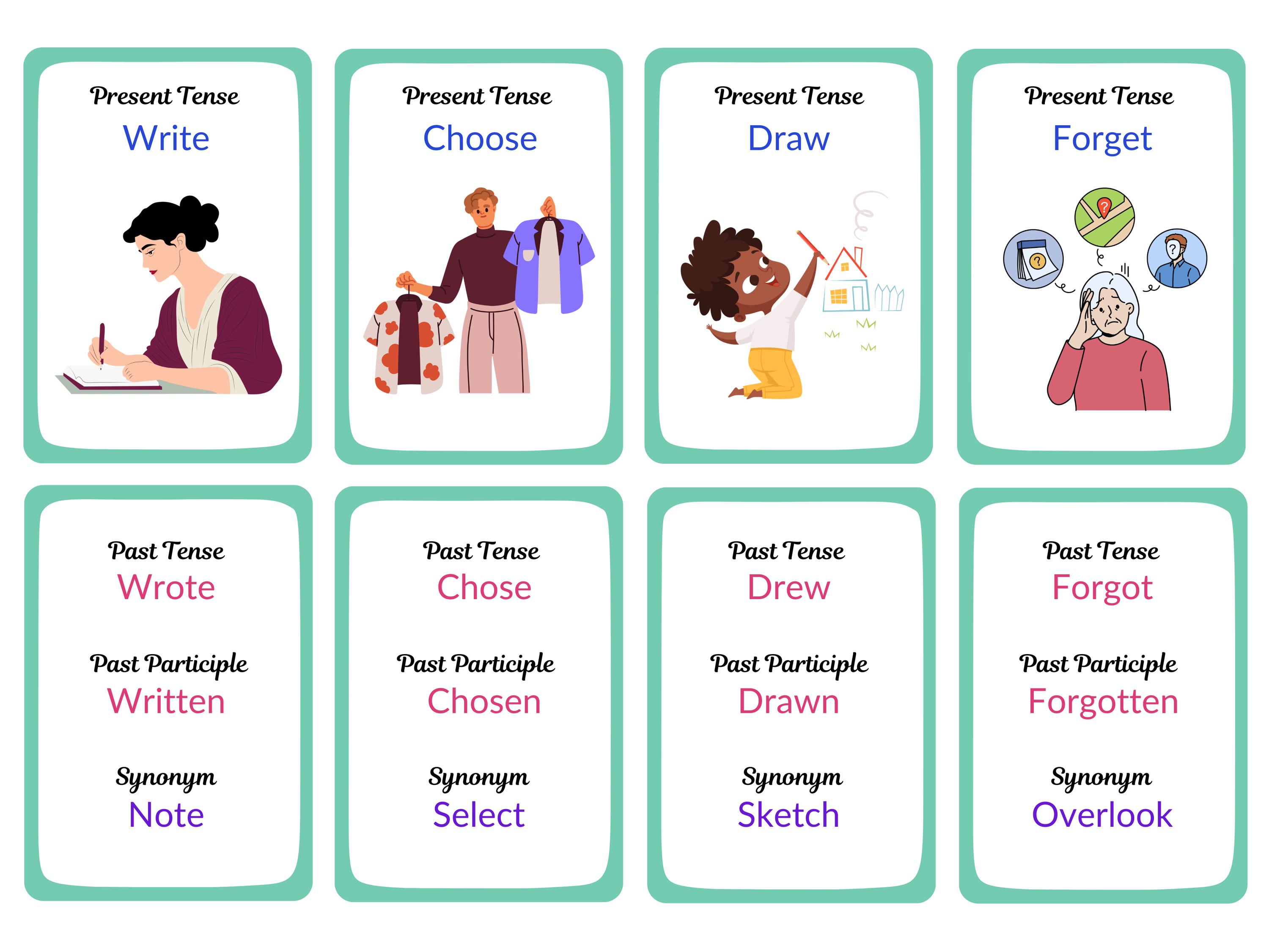 English Irregular Verbs Flashcards, English Irregular Verbs Printable ...