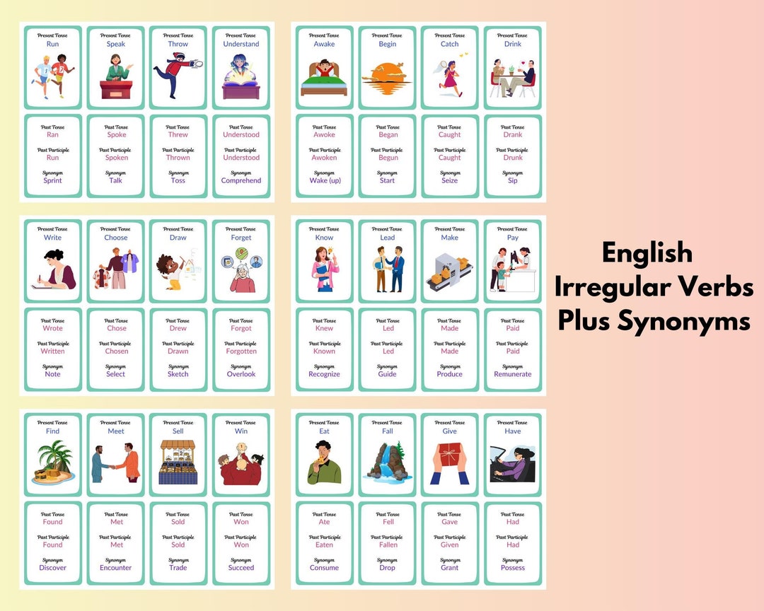 English Irregular Verbs Flashcards, English Irregular Verbs Printable ...