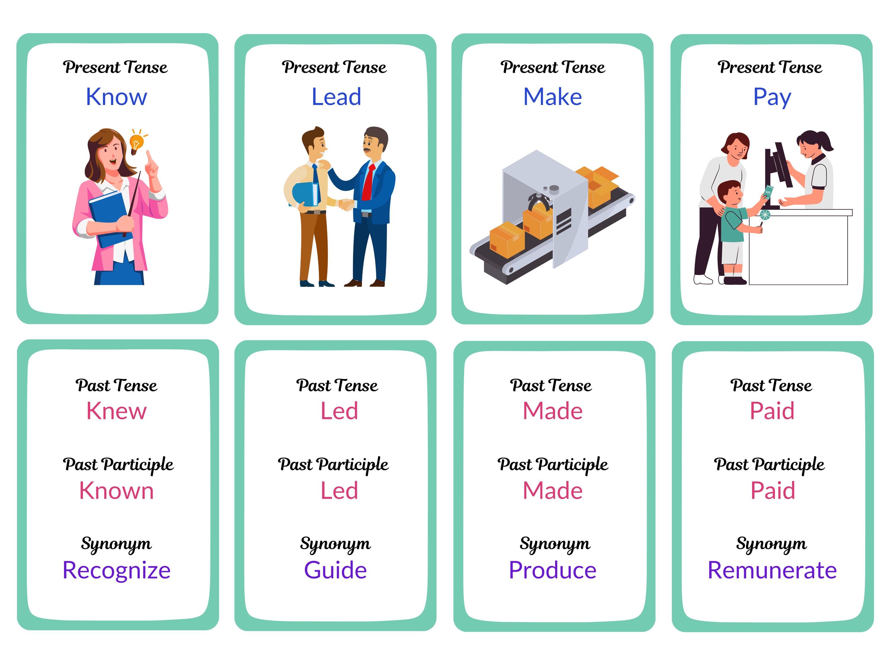 English Irregular Verbs Flashcards, English Irregular Verbs Printable ...