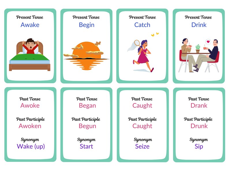 English Irregular Verbs Flashcards, English Irregular Verbs Printable ...