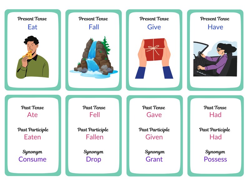 English Irregular Verbs Flashcards, English Irregular Verbs Printable ...