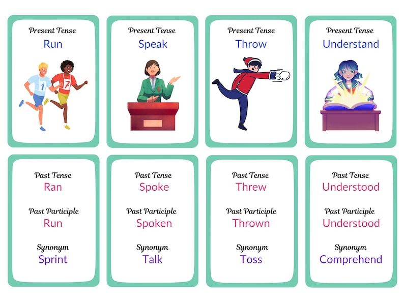 English Irregular Verbs Flashcards, English Irregular Verbs Printable ...