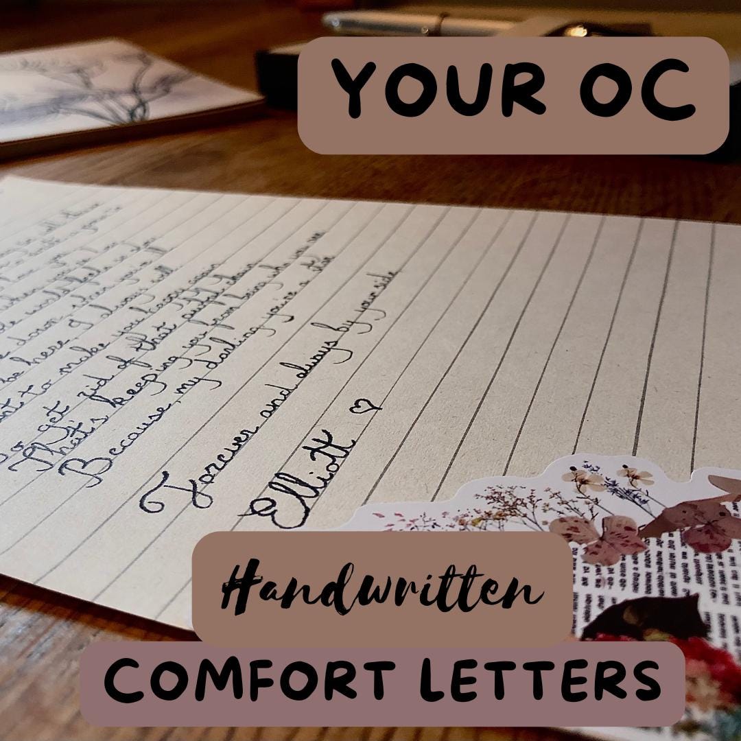 Comfort Letter From Your OC, Comfort Character, Handwritten and ...